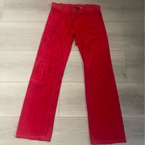 Juicy Couture | Pants & Jumpsuits | Juicy Couture Red Velour Pants ...